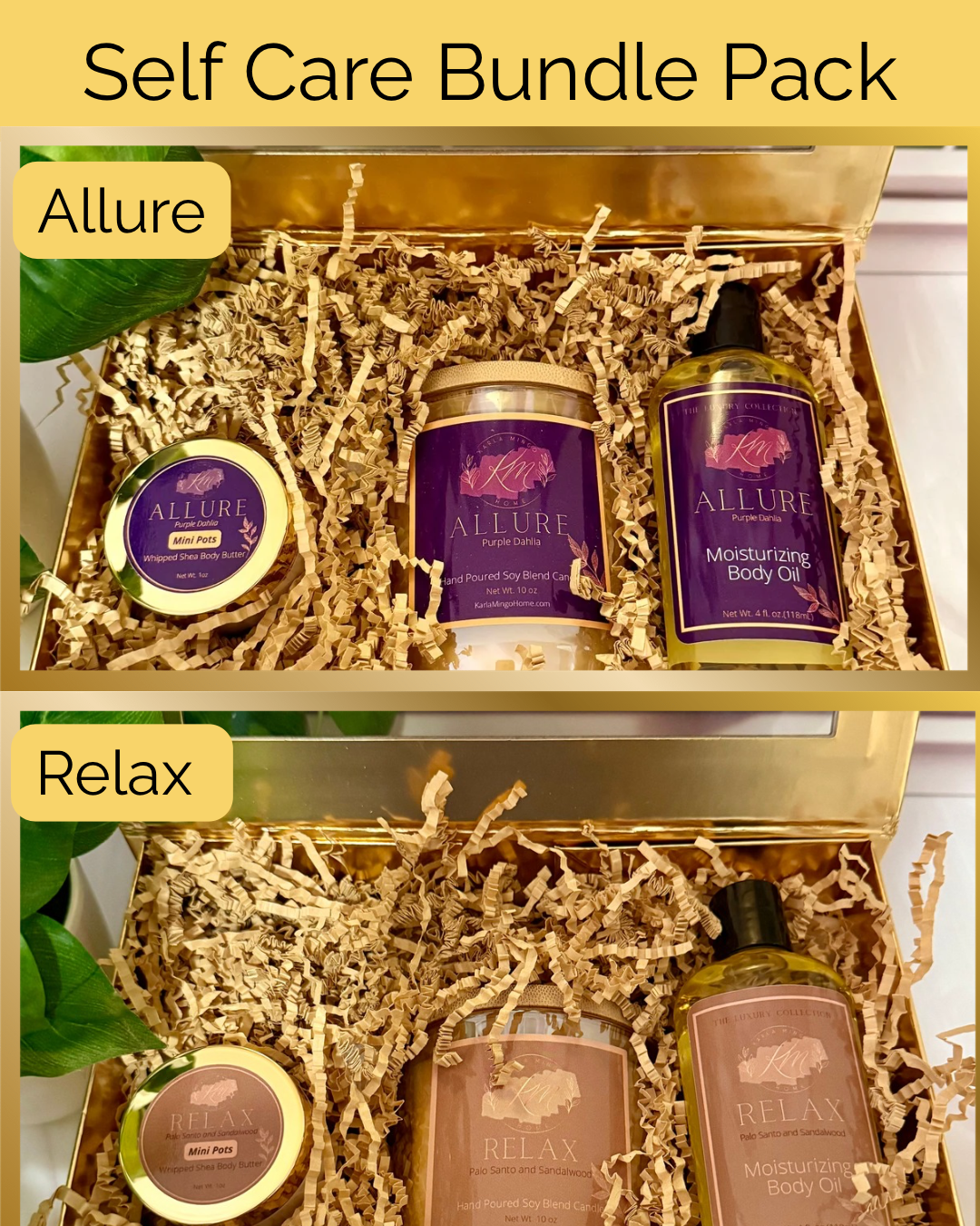 Self Care Bundle Pack-Allure and Relax – Karla Mingo Home LLC